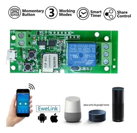 interruptor relé sonoff wifi 5v rf433mhz pulso e normal prainfor