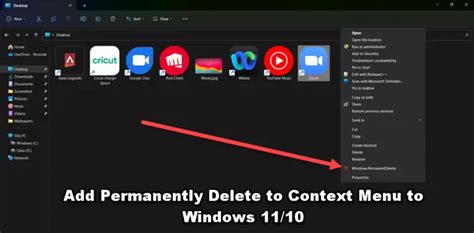 Add Permanently Delete To Context Menu In Windows 1110