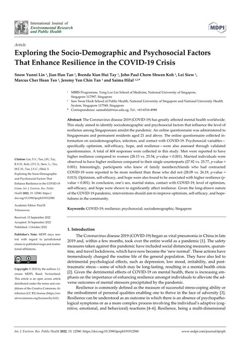 Pdf Exploring The Socio Demographic And Psychosocial Factors That