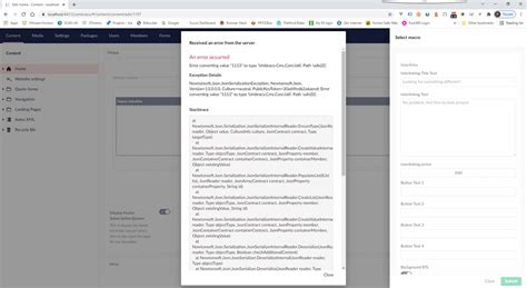 Newtonsoftjsonjsonserializationexception With Macro Multiple Content