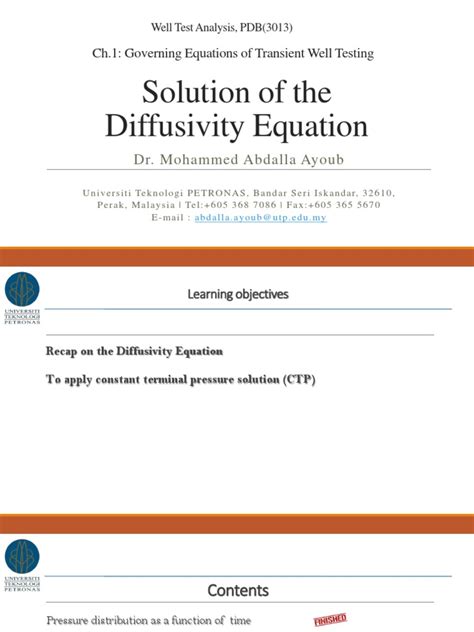 Week 2 0 Solution Of Diffusivity Equation Pdf Fluid Dynamics