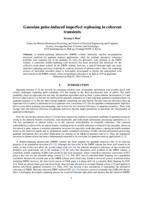 Pdf Gaussian Beam Caused Imperfect Rephasing In Photon Echo Based Quantum Memories