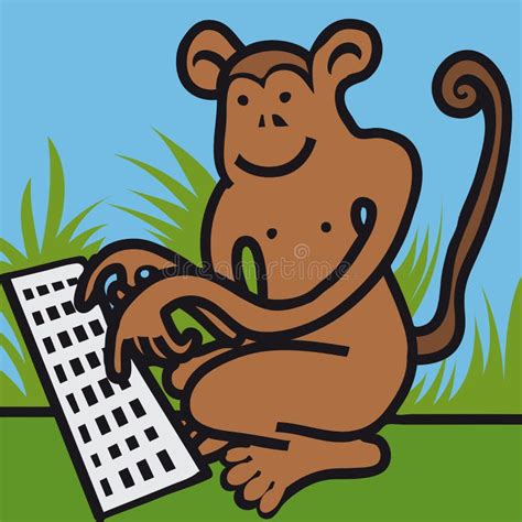 Typing Monkey Stock Vector Image
