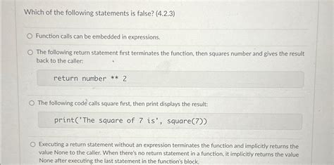 Solved Which Of The Following Statements Is False Chegg