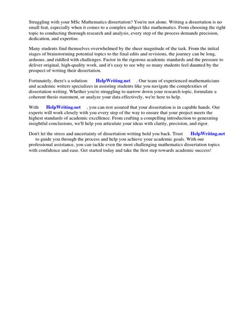 Msc Mathematics Dissertation Topics Pdf Real Estate Appraisal