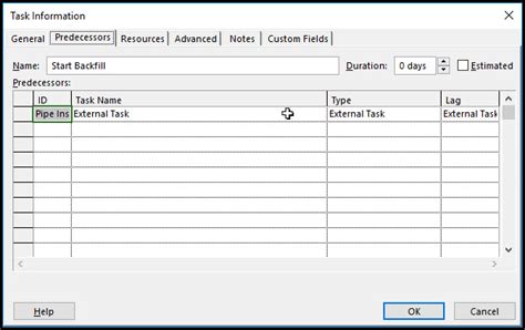 Microsoft Project And External Dependencies