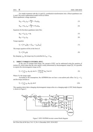 Direct Torque Control Of Non Salient Pole AFPMSMs With SVPWM Inverter PDF