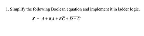 2 Simplify The Following Boolean Equation And Write