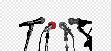 4 Blakc 및 빨간색 마이크 그림 마이크 기자 회견 그림 마이크 전자 제품 사진 에 의해 Png Pngwing