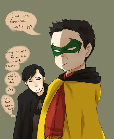 His Face Is Always Like That Dick Grayson And Damian Wayne Son Of