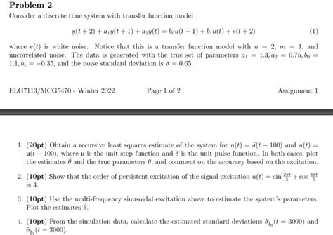 Problem Consider A Discrete Time System With Chegg