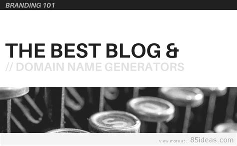 Best Blog And Domain Name Generators