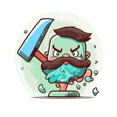 이발 면도기 벡터 스티커 클립 아트 만화 도끼 흰색 배경에 수염 면도기 그림을 들고 상표 클립 아트 Png 일러스트 및 벡터 에 대한 무료 다운로드 Pngtree