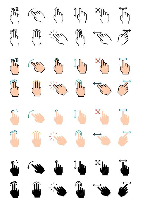 Premium Vector Gesture Set Icon Swipe Tap Doubleclick Rotate Pinch