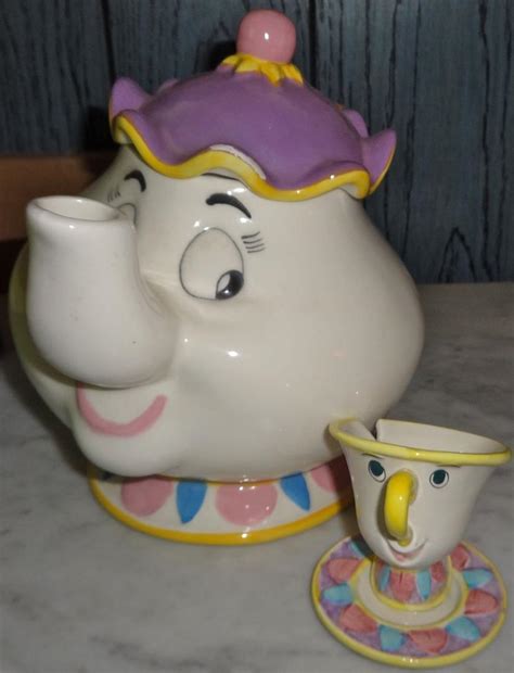 Vintage Disney Treasure Craft Big Ceramic Mrs Potts Teapot 1832376209
