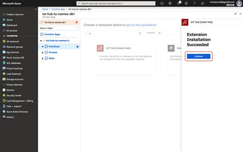 Node js 透過 Azure IoT Hub 接收 Client 端傳送的數據再經由 Azure Function 存入 Azure