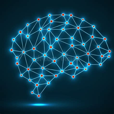 Abstract Polygonal Brain With Glowing Dots And Lines Stock Vector Illustration Of Connect