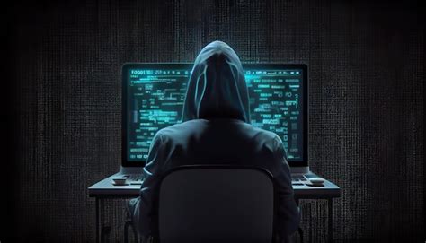 Premium Ai Image Anonymous Hacker Without Face Typing Computer Laptop