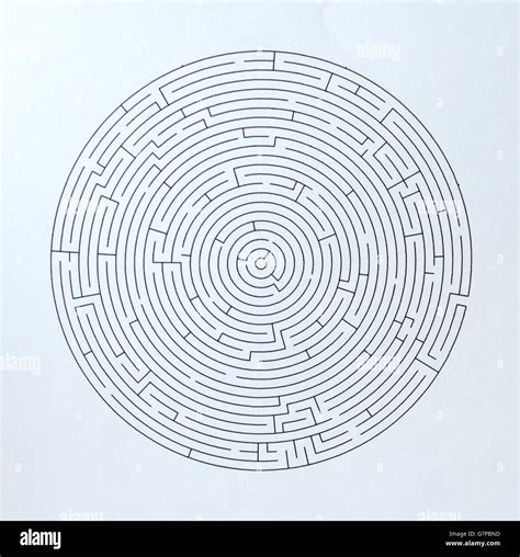 Monochrome Sketch With Maze Pattern Designed With Pens And Markers Digitally Processed