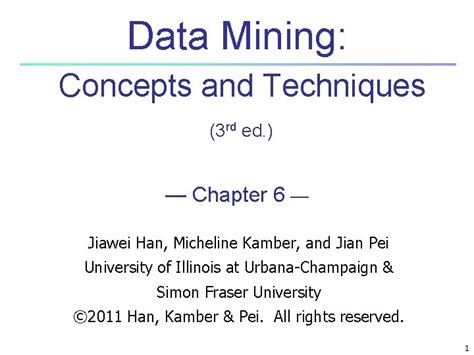 Data Mining Concepts And Techniques 3 Rd Ed