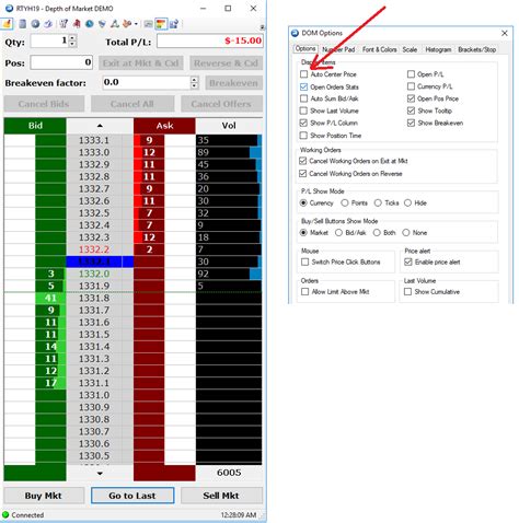 Gain Trader OEC Trader DOM Auto Center Price Timing Issue Gain