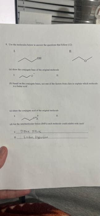 Solved 8 Use The Molocules Below Wo Answer The Question