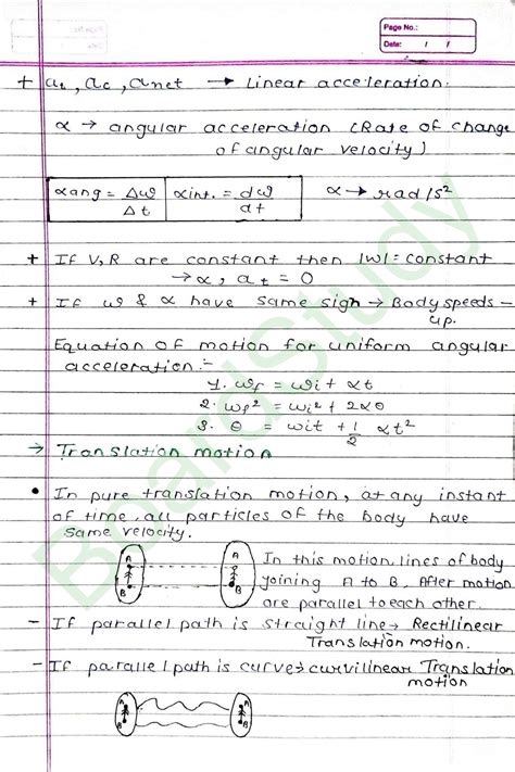 NCERT Class Physics Chapter Systems Of Particles And Rotational Motion Notes PDF
