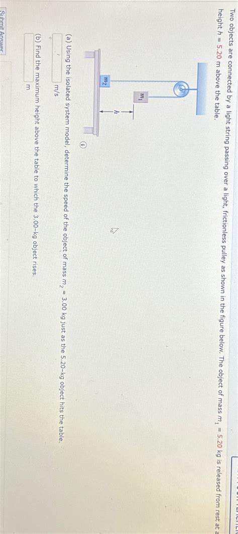 solved two objects are connected by a light string passing