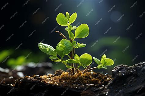Premium Photo Young Plant Growing In Sunlight Ai Generated