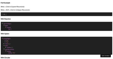 Object Visualizer Forked Codesandbox