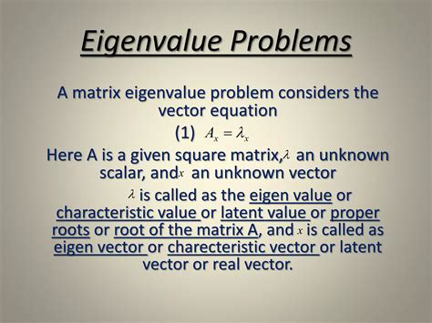 Eigenvalue Problems Ppt Physics Science