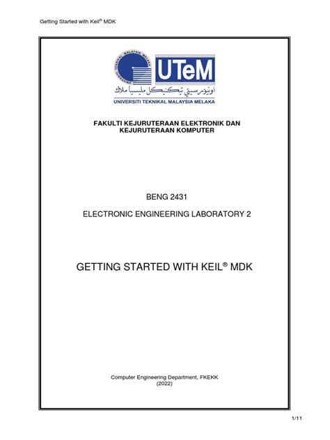 Lab 1 Getting Started With Keil Mdk Benc2423 Pdf Software