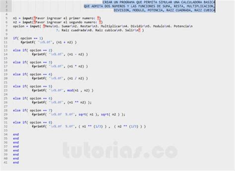 Sentencia If Else Matlab Calculadora Basica