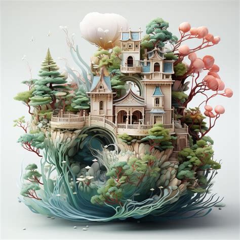 Fantasy Miniature Art Premium Ai Generated Image