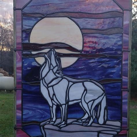 Wolf Stained Glass Etsy