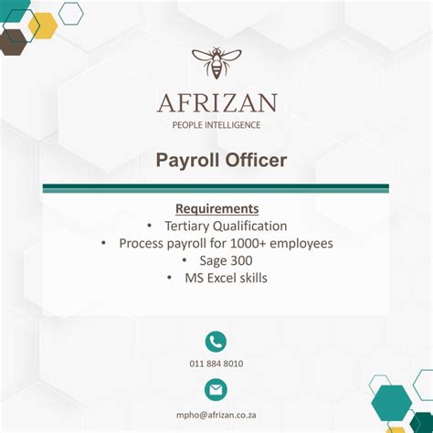 Mpho Masello On Linkedin 🌟 Job Opportunity Payroll Officer 🌟 We Are Currently Seeking A Dynamic…
