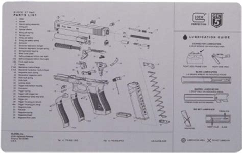 Glock Gen5 Exploded Diagram Bench Mat Grey Nordic Marksman