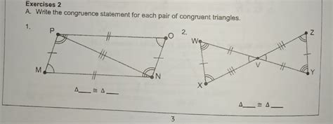 Solved Exercises 2 A Write The Congruence Statement For Each Pair Of