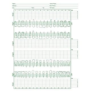 Periodontal Charting Sheet Diagnosing Gum Inflammation And Disease