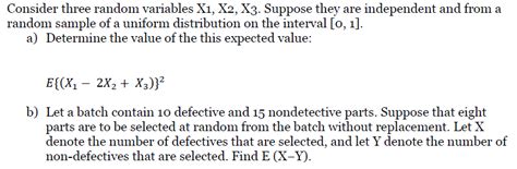 Solved Consider Three Random Variables X1 X2 X3 Suppose