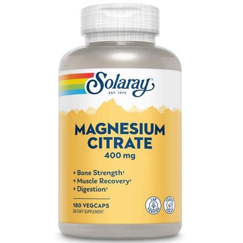 Характеристики Solaray, Магний цитрат 90 капсул Magnesium Citrate ...