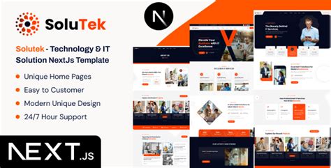 Solutek Technology IT Services React NextJs Template Graphicfort
