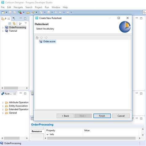 Using Another Corticon Projects Vocabulary When Creating A Rulesheet Or Ruleflow Progress
