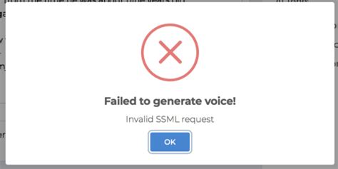 Invalid Ssml Request Or Failed To Generate Voice Over Speechelo