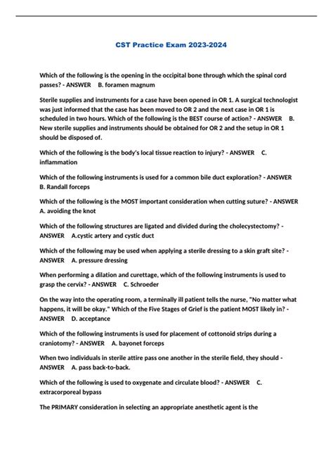 Cst Practice Exam Cst Stuvia Us