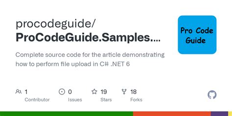 Github Procodeguideprocodeguidesamplesfileupload Complete Source Code For The Article