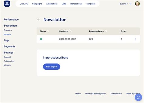 import from csv and excel features mailcoach