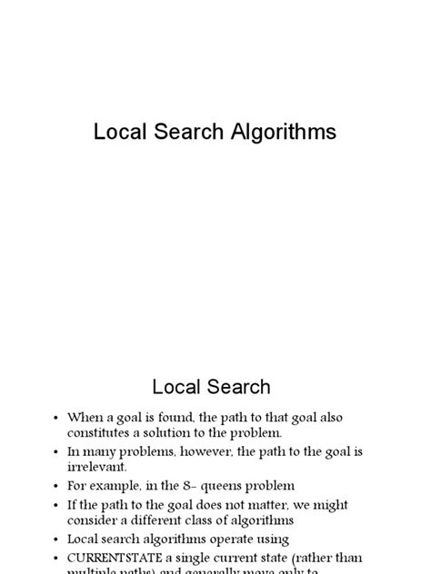 Local Search Algorithms | PDF | Algorithms | Theoretical Computer Science