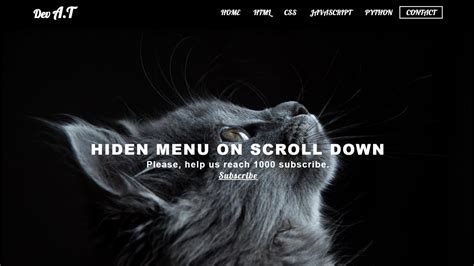 Hide Menu On Scroll Down Show On Scroll Up Using Html Css And Html