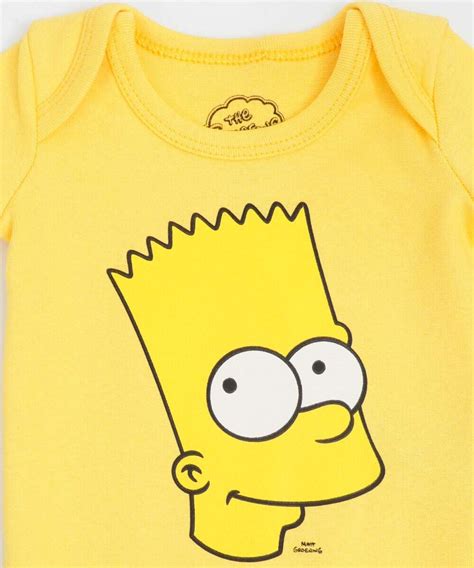 Body Infantil Bebê Bart Simpsons Tam 0 A 12 Meses Marisa